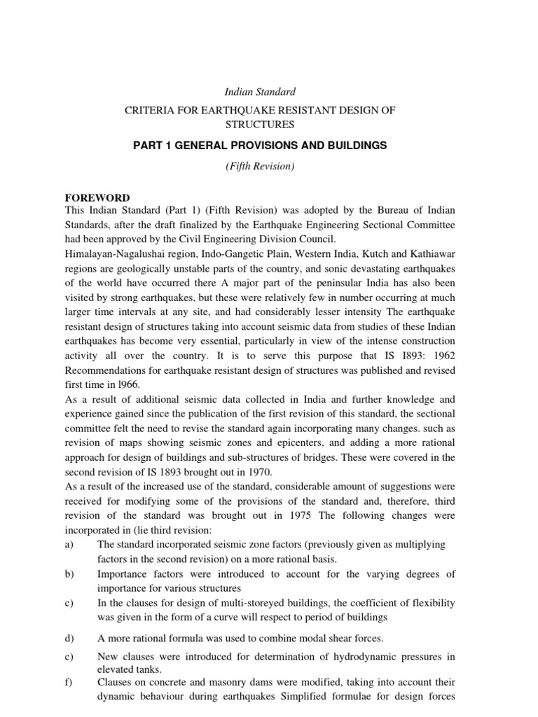Part 1 General Provisions and Buildings: Indian Standard | PDF