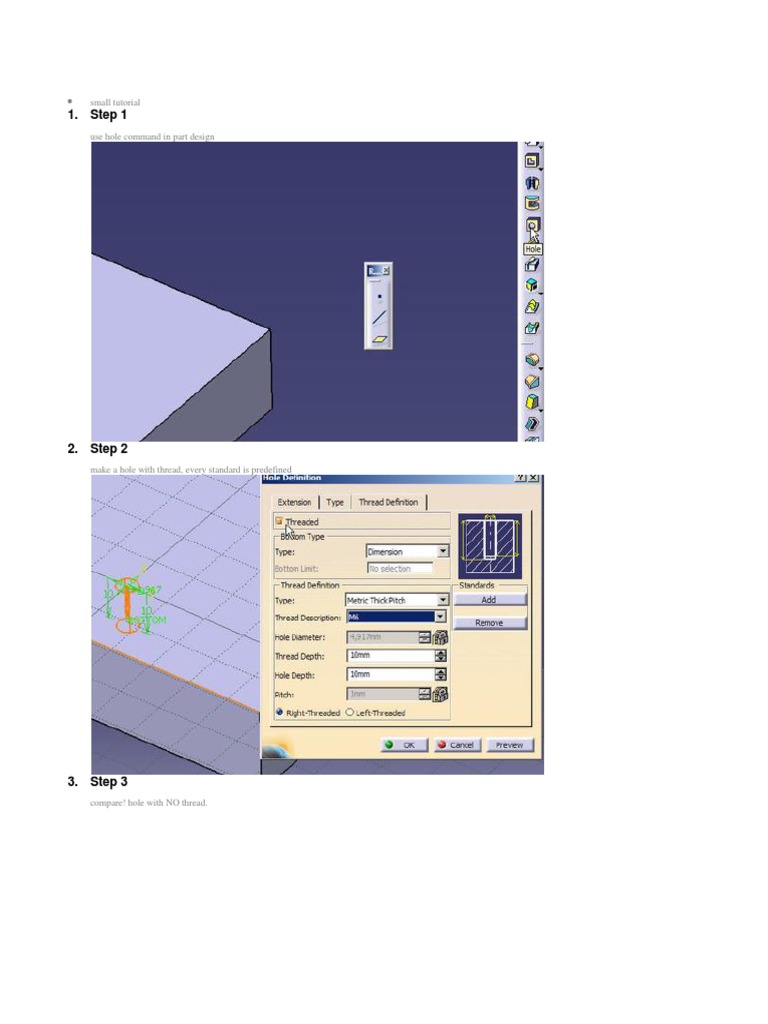 Creating Threads in Catia V5 | PDF | Helix | Computing And Information ...