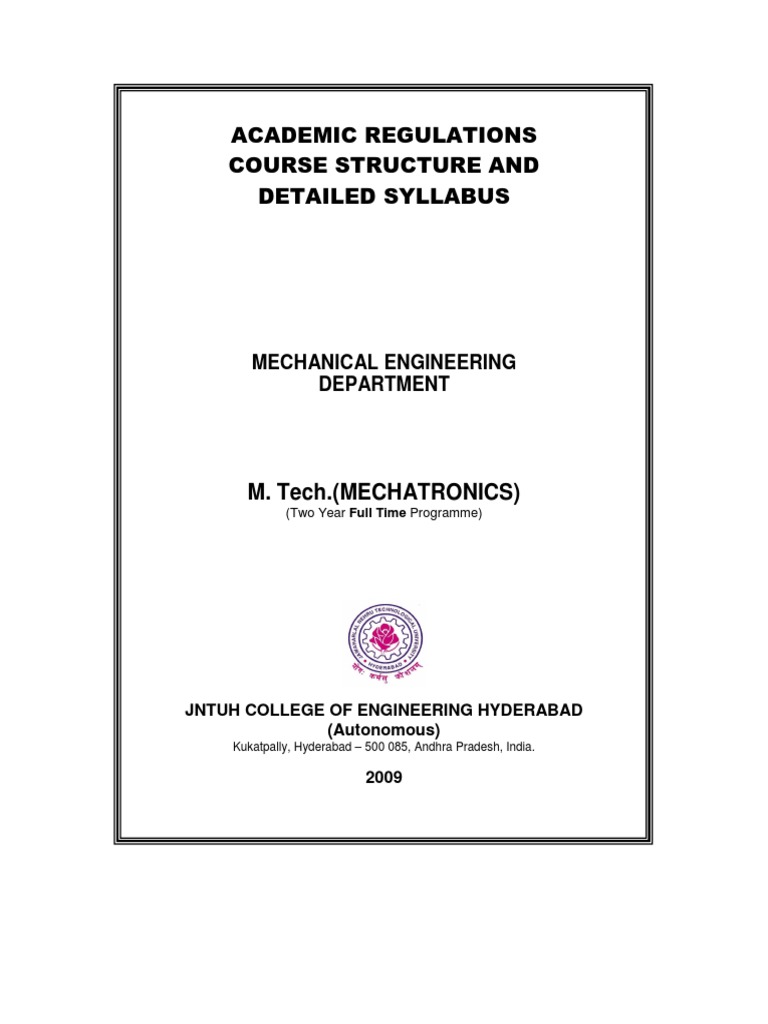 Jntu Citd M.tech Mechatronics Syllabus | PDF | Microelectromechanical ...