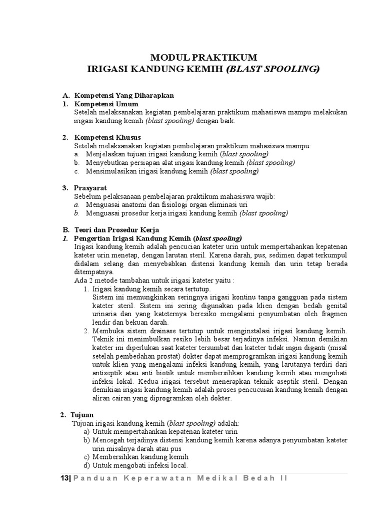 Irigasi Kandung Kemih: Blast Spooling | PDF | Griya & Taman