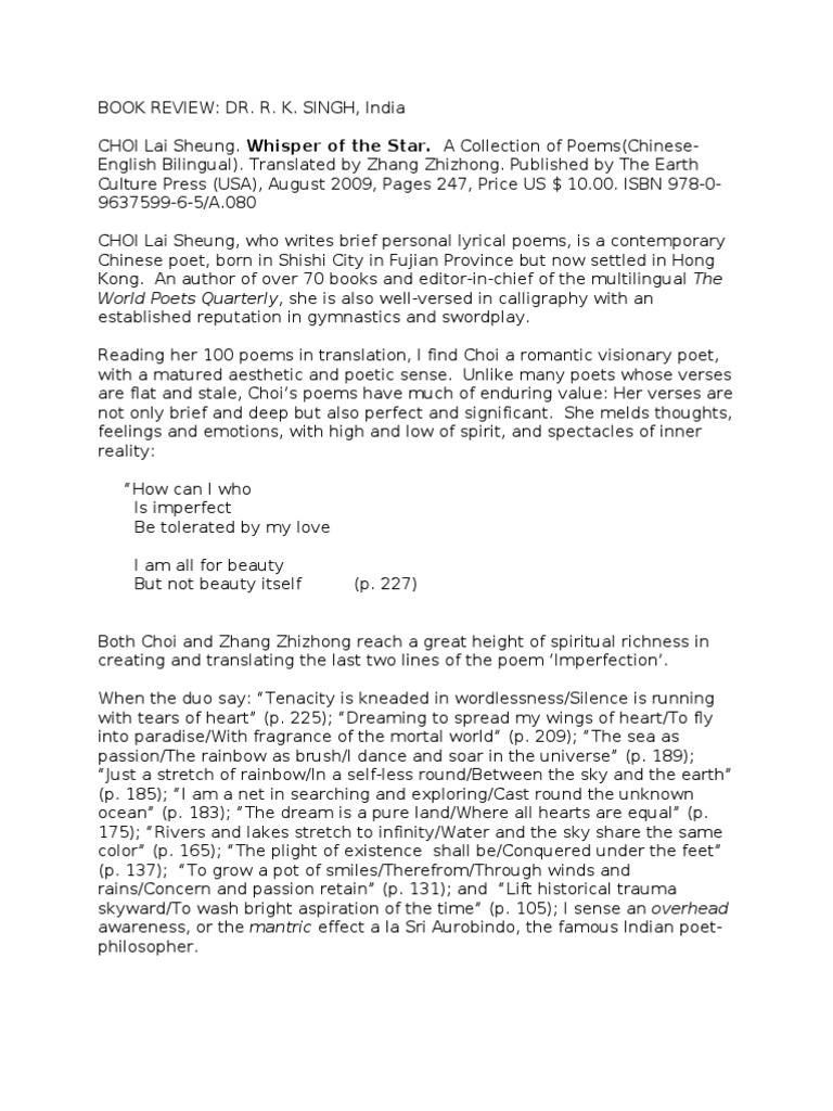 Book Review Choi | PDF | Poetry | Translations