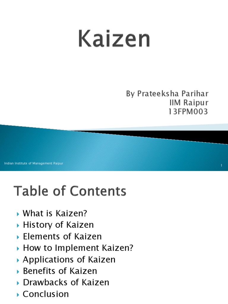 Kaizen | Download Free PDF | Production And Manufacturing | Leadership