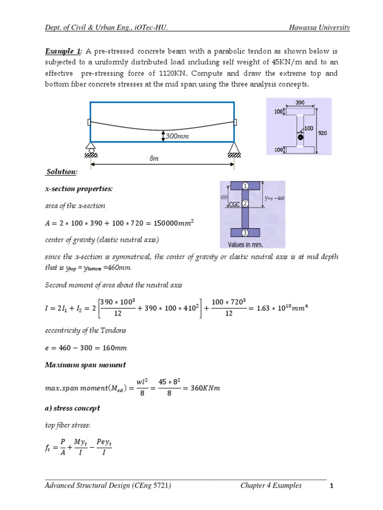 Pre-Stressed Concrete Beam Analysis | PDF | Beam (Structure ...