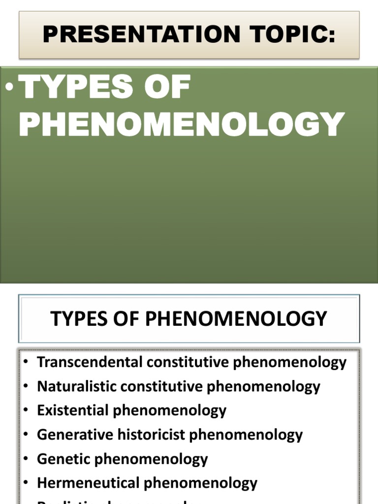 Types of Phenomenology Explained | PDF | Phenomenology (Philosophy ...