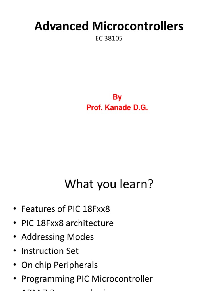 Pic18f458ppt Pdf Pic Microcontroller Microcontroller