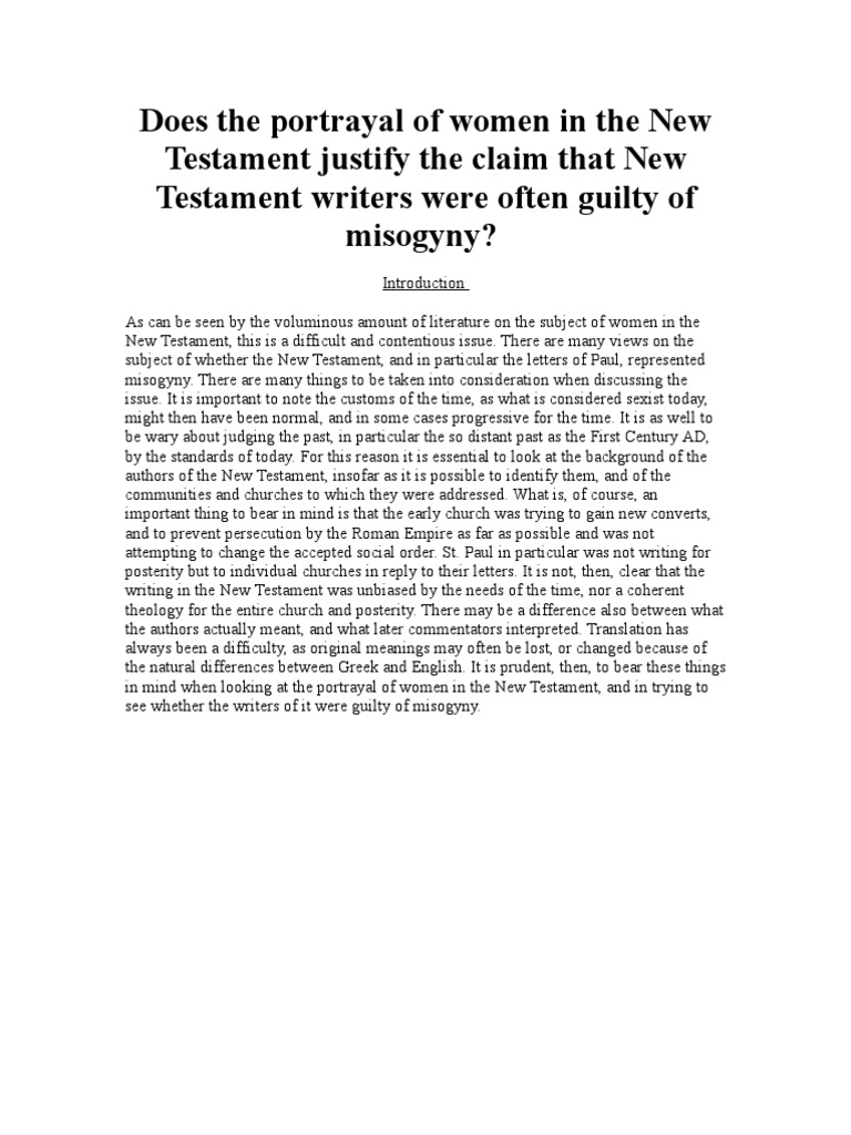 Women in The New Testament | PDF | First Epistle To The Corinthians ...