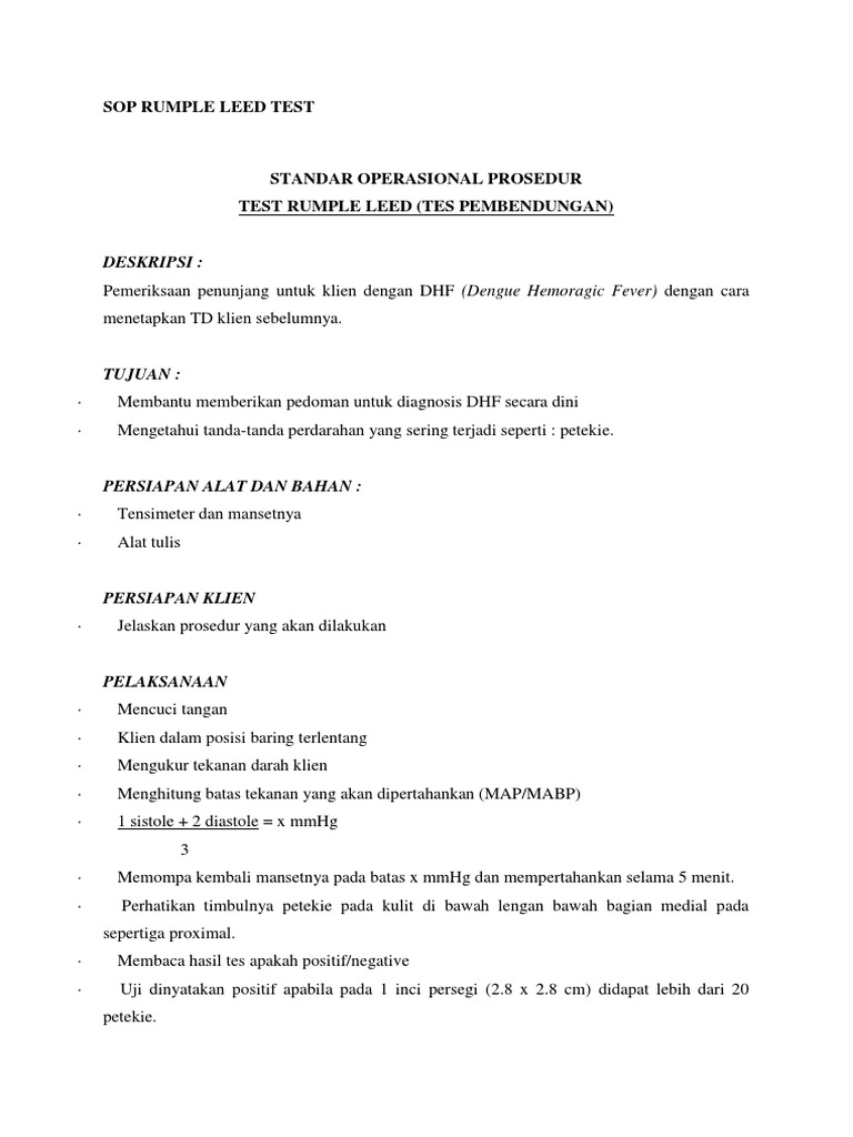 Sop Rumple Leed Test | PDF