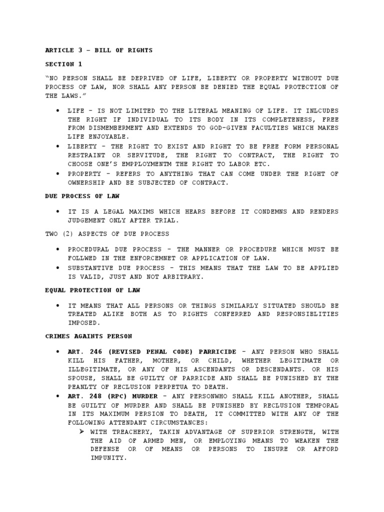 Article 3 Section 1 | PDF | Murder | Prison
