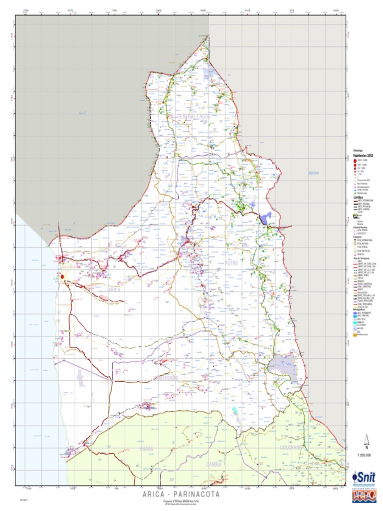 Mapa Arica y Parinacota | América del Sur | Chile