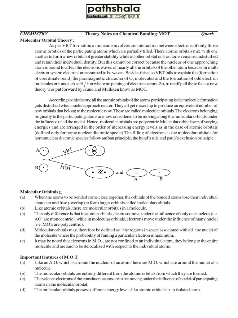 Molecular Orbital Theory | PDF | Molecular Orbital | Atomic Orbital