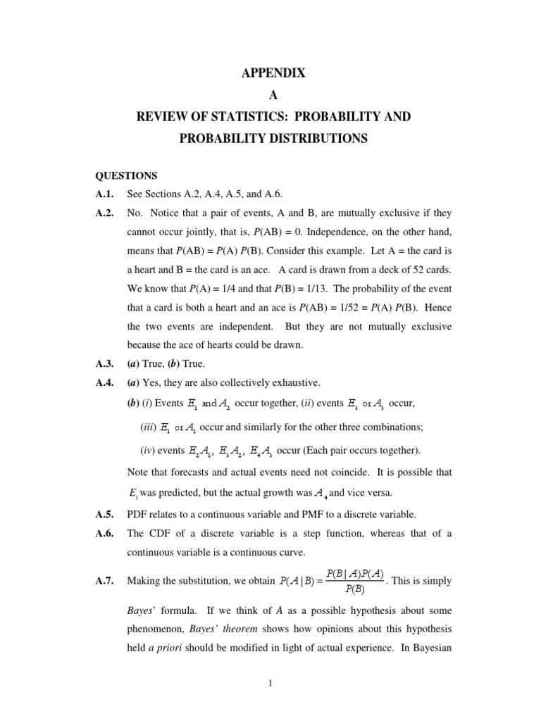Tutorial 1 Sol | PDF | Probability Theory | Statistical Theory