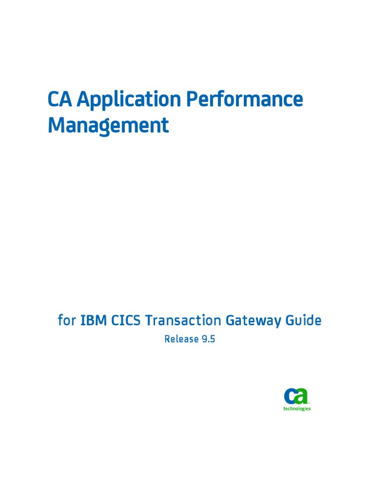 APM - 9.5 - APM For IBM CICS Transaction Gateway Guide | PDF | Java ...