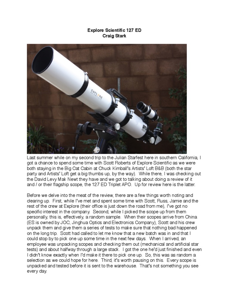 Explore Scientific 127 ED | PDF | Telescopic Sight | Digital Single ...