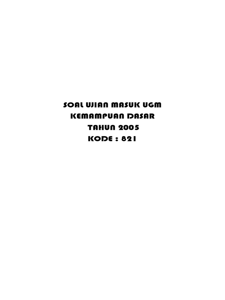 Soal 2005 821 | PDF
