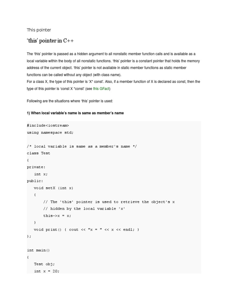 This Pointer | Download Free PDF | Pointer (Computer Programming) | Software Development