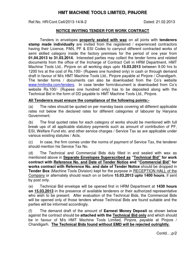 HMT Machine Tools Limited, Pinjore | PDF | Employment | Human Resource ...