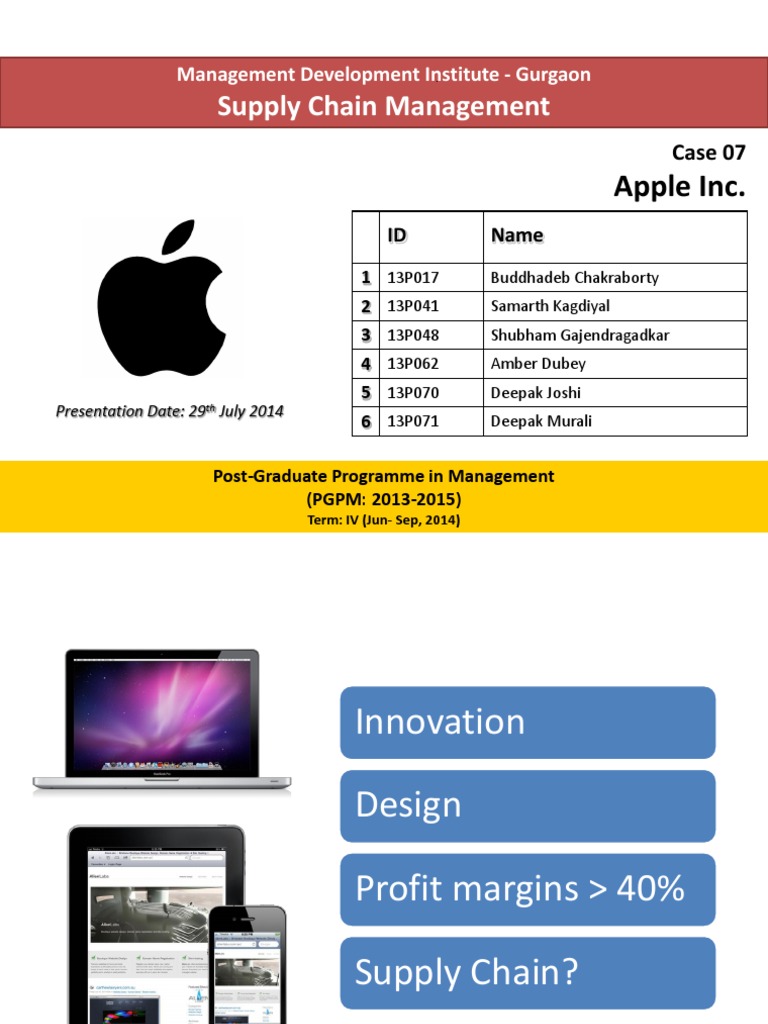 Apple SCM Group 7 | PDF | Inventory | Supply Chain