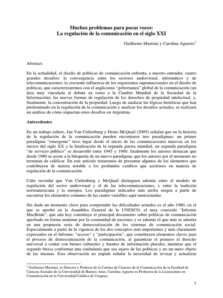 Mastrini Aguerre - Muchos Problemas | PDF | Uso justo | Estado (política)