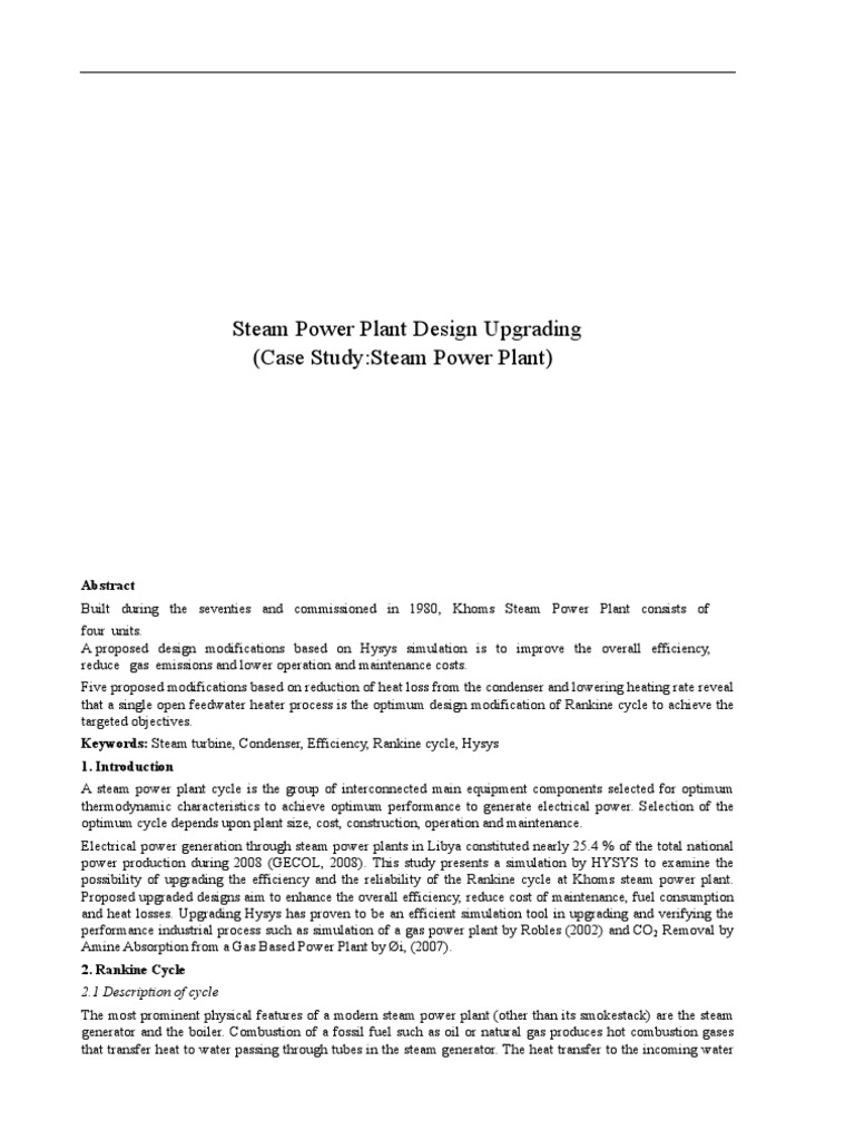 Steam Power Plant | PDF | Steam | Steam Engine