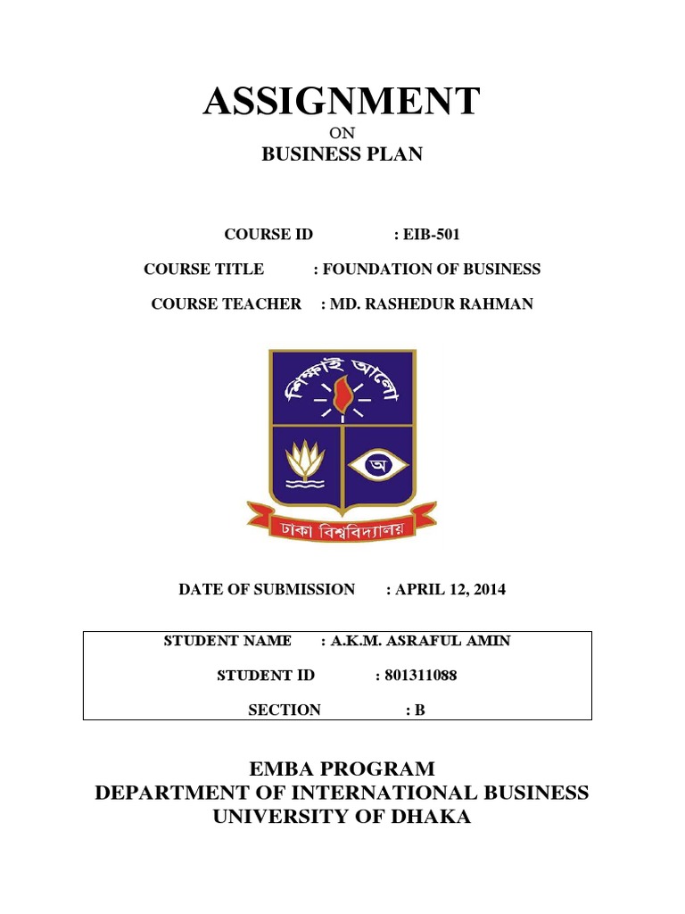 Business Plan Assignment Overview | PDF