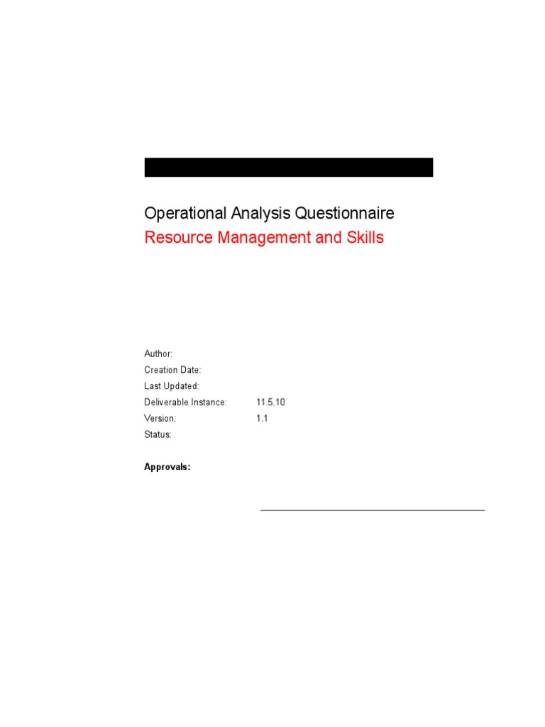 Resource Management Skills Analysis Guide | PDF