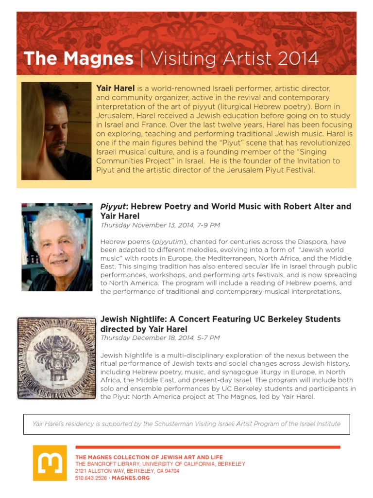 Visiting Artist Yair Harel - Fall 2014 | PDF