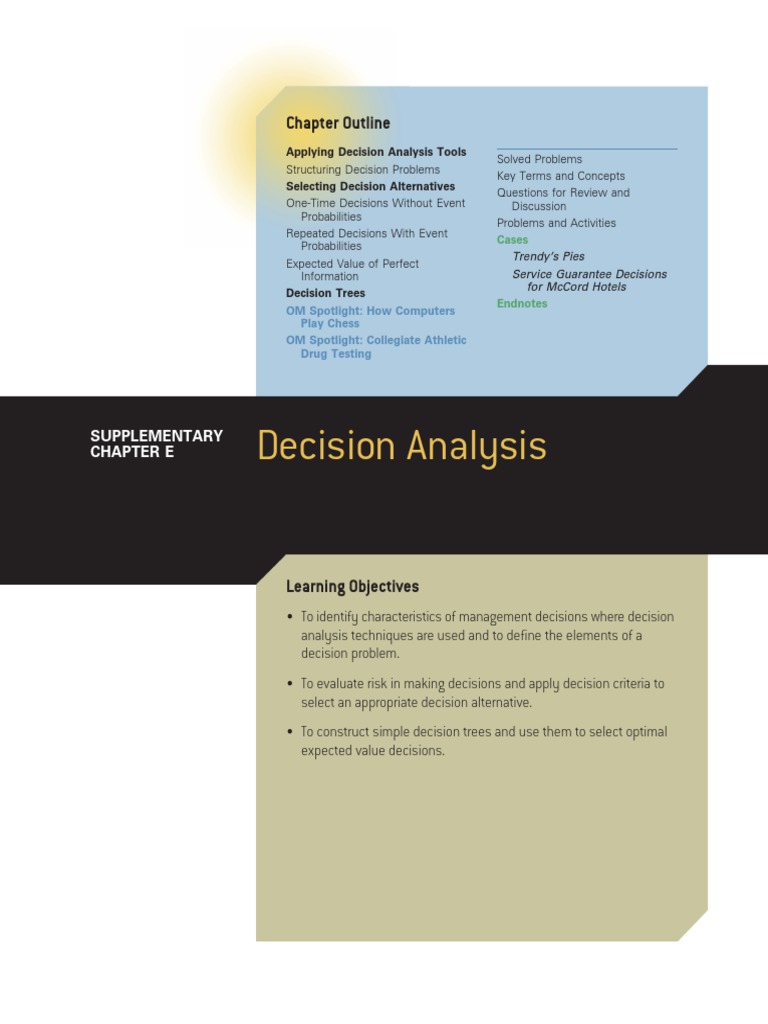 Sample Decision Analysis 1 | PDF | Risk | Business