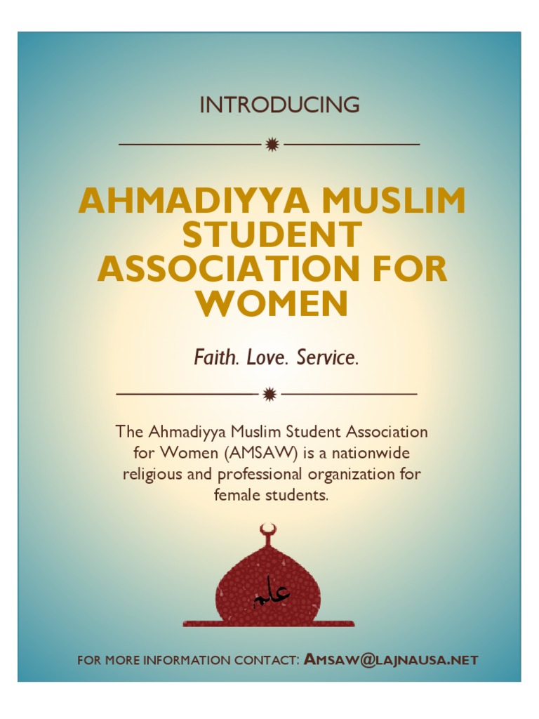 Ahmadiyya Muslim Student Association For Women: Introducing | PDF