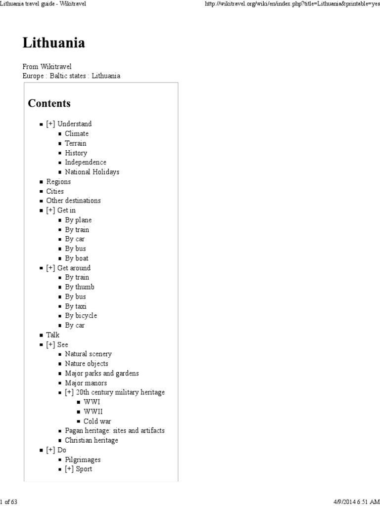 Lithuania Travel Guide Wikitravel Pdf Traffic Bus
