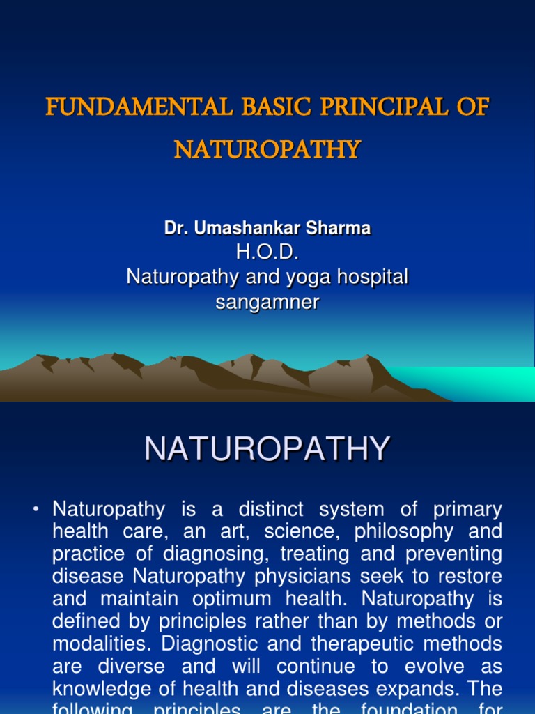Basic Principles of Naturopathy | Naturopathy | Diseases And Disorders