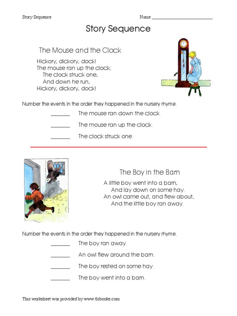 Story Sequence: The Mouse and The Clock | PDF | Genres Of Poetry ...