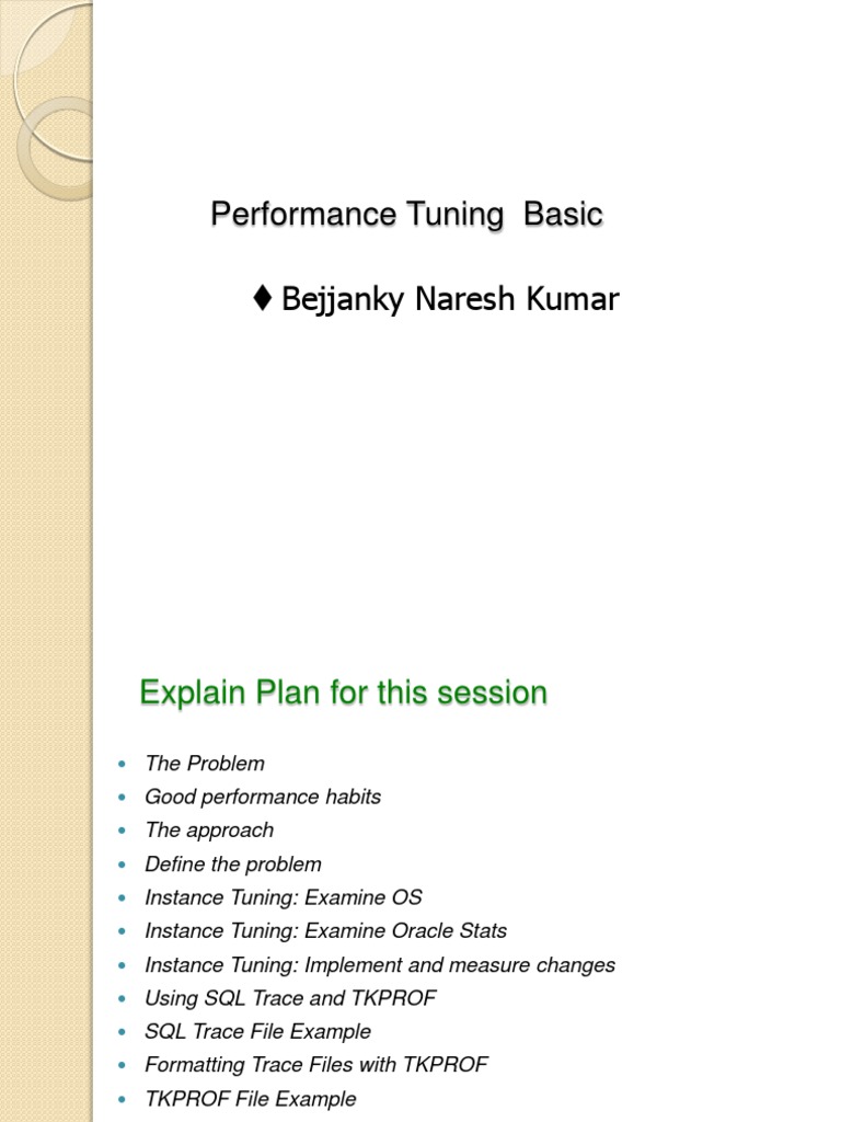 Oracle Performance Tuning Guide | PDF | Database Index | Oracle Database
