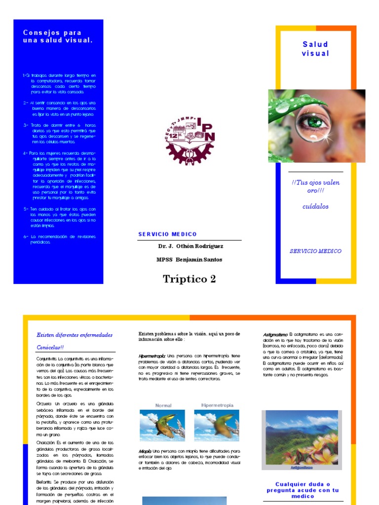 Triptico 2 - Salud Visual | PDF | Rtt | Oftalmología