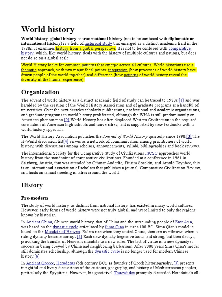 What Is World History | PDF | World History