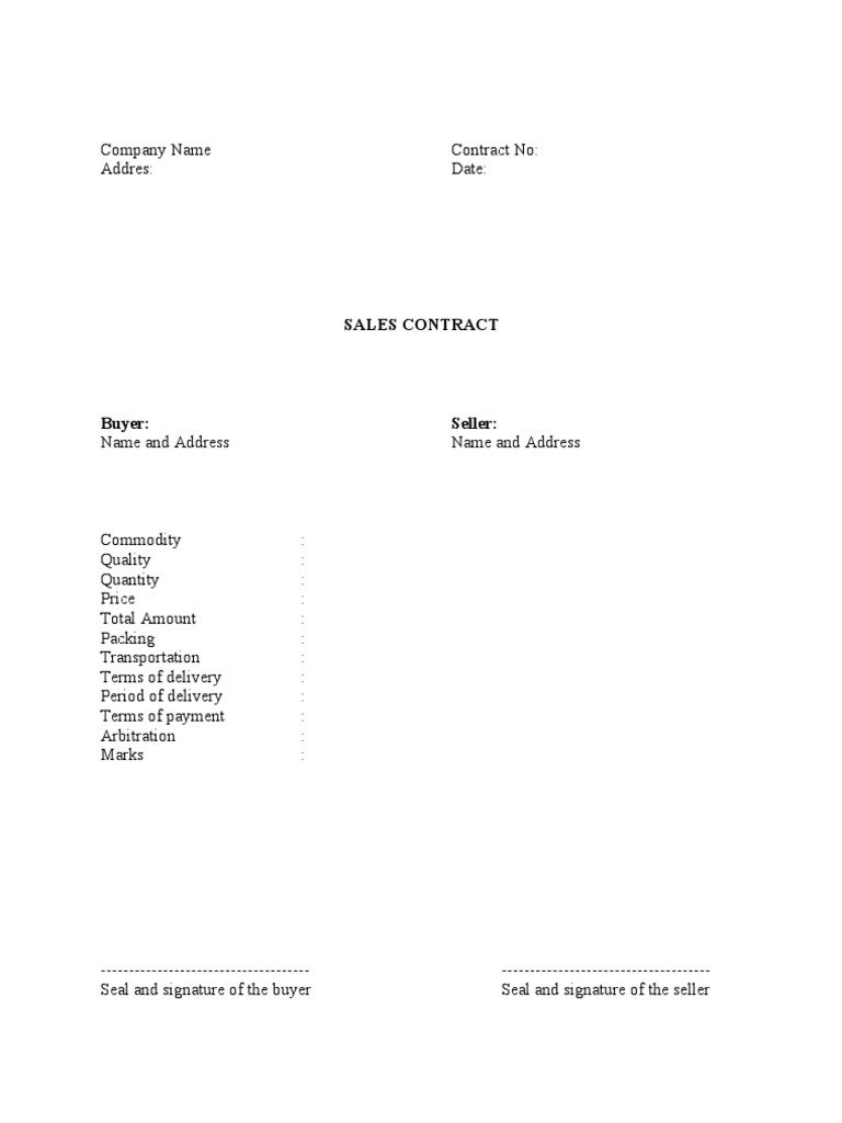 Sales Contract | PDF