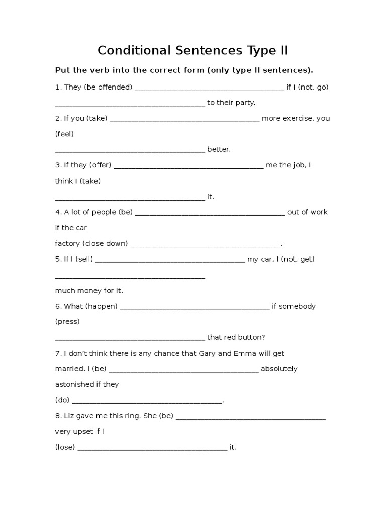 Conditional Sentences Type II | PDF | Language Arts & Discipline