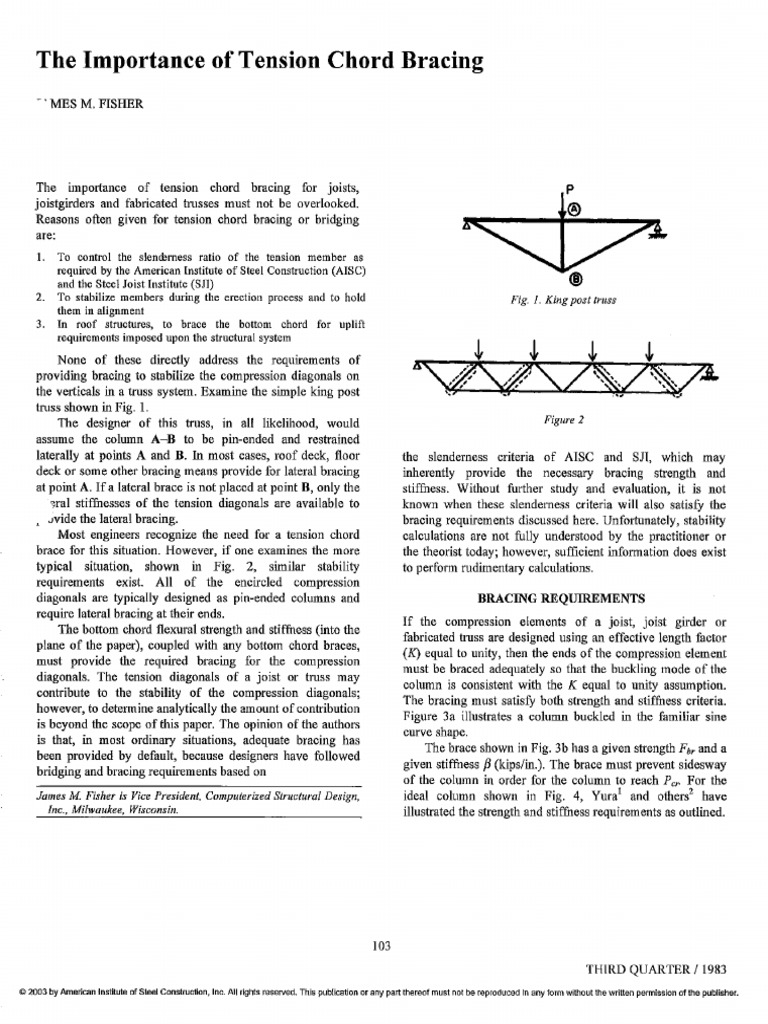 Truss Tension Chord Bracing Jim Fisher | PDF | Truss | Building Engineering