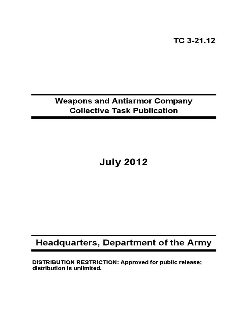 Tc3 - 21x12 Weapons and Anti Armour Company | PDF | Military | Leadership