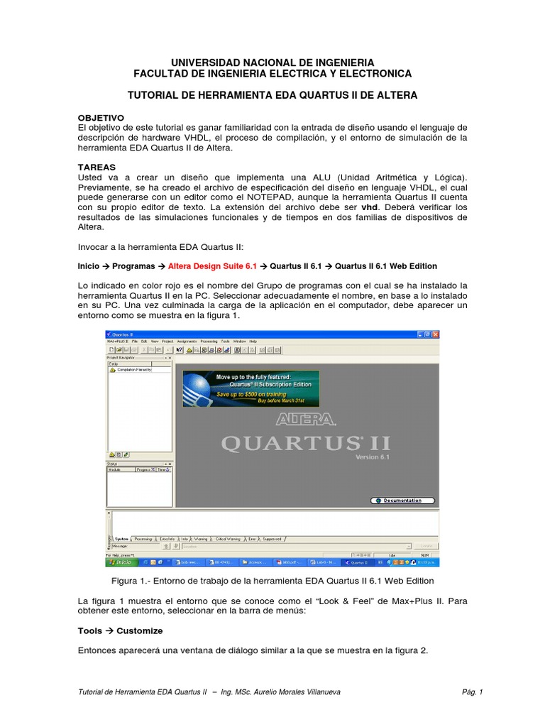 Tutorial Quartus II | PDF | Vhdl | Ventana (informática)