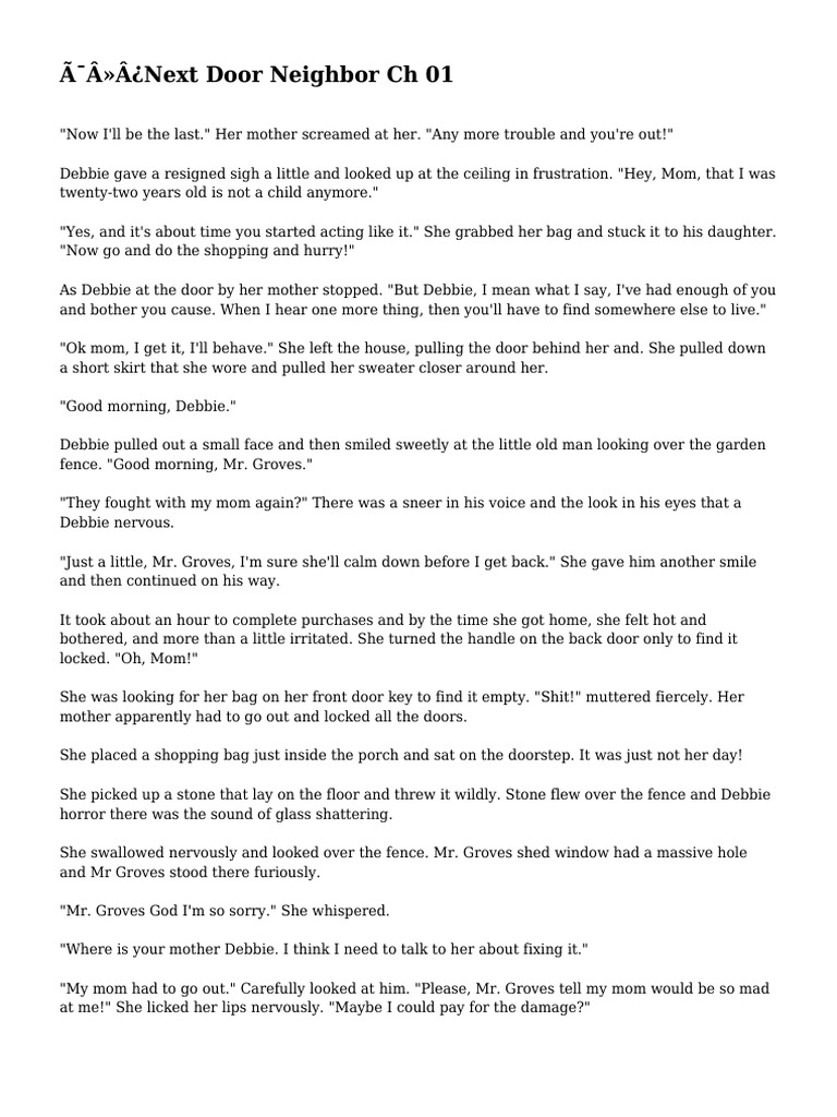 Next Door Neighbor CH 01 | PDF | Leisure