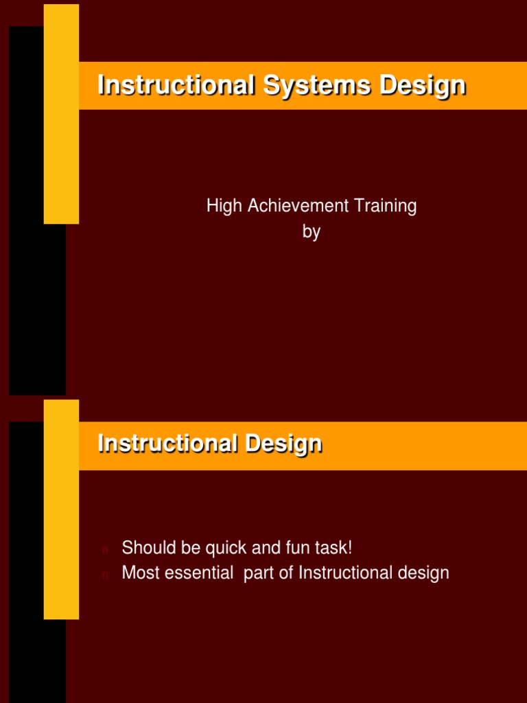 Overview of Instructional Systems Design | PDF | Instructional Design ...
