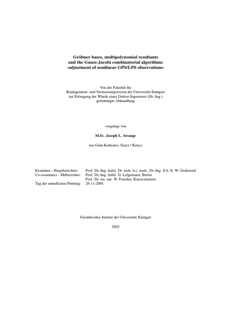 Gröbner Bases Multipolynomial Resultants Pdf Nonlinear System Equations