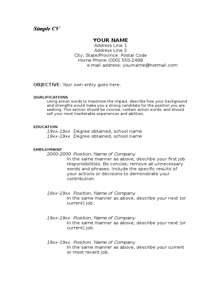 Simple CV | PDF