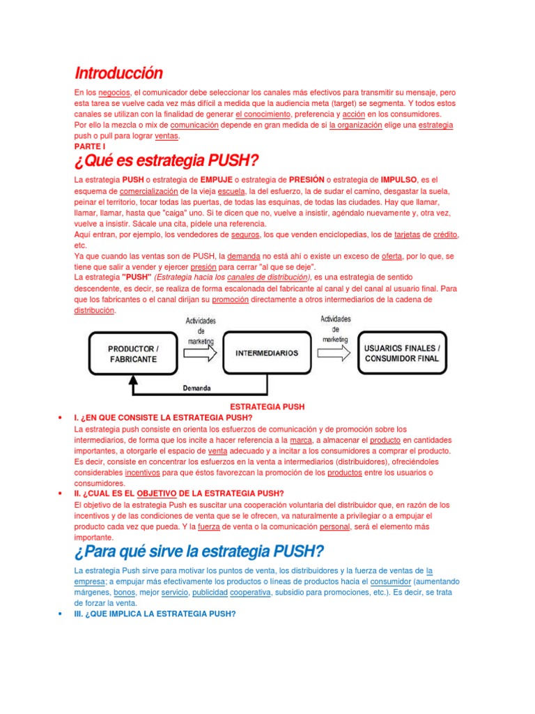 Estrategias Push y Pull en Marketing | PDF | Distribución (comercial ...