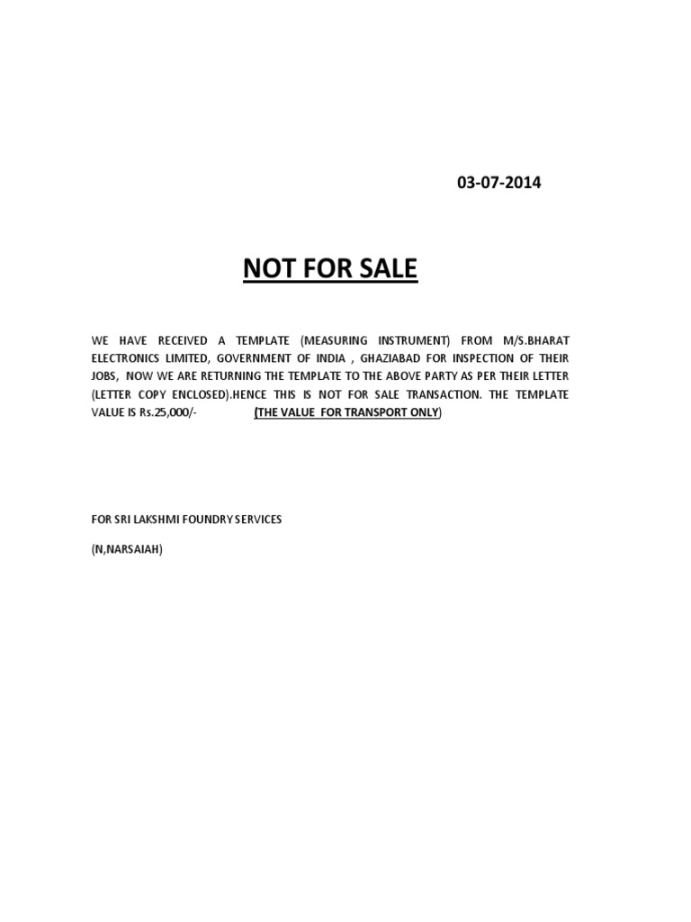 Not For Sale: (The Value For Transport Only) | PDF | Computers