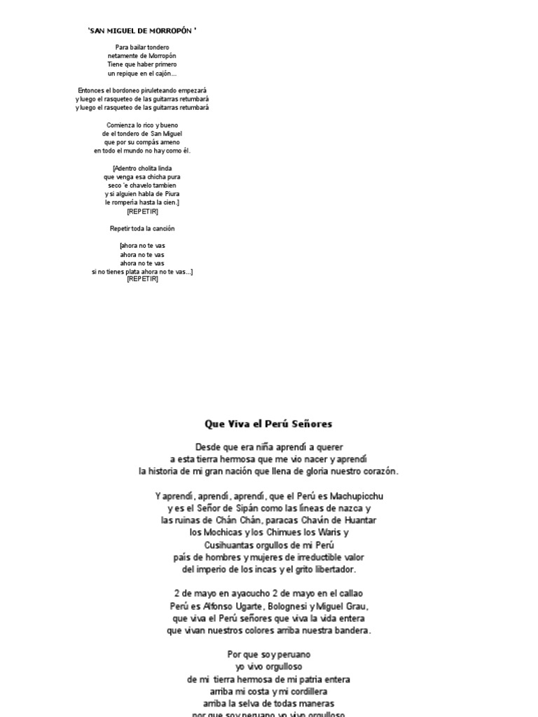 Letras de Marineras | PDF | Bailes | Musica Latinoamericana