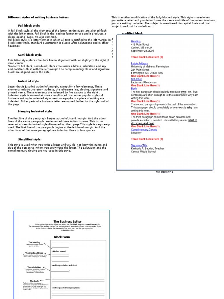 Letter Style | PDF | Text | Writing