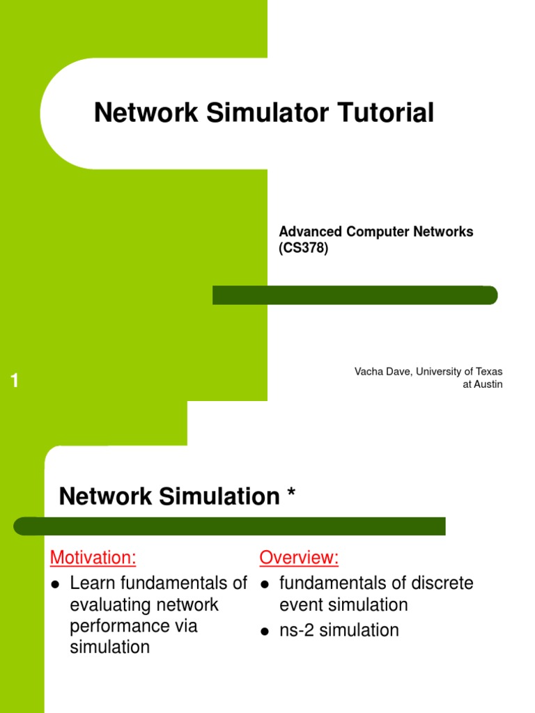 Network Simulator Tutorial: Advanced Computer Networks (CS378) | PDF ...