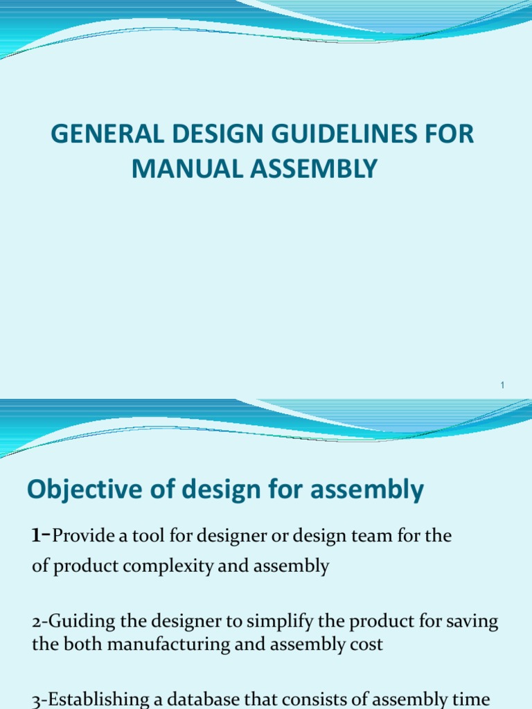 General Design Guidelines For Manual Assembly | PDF | Screw | Teaching ...