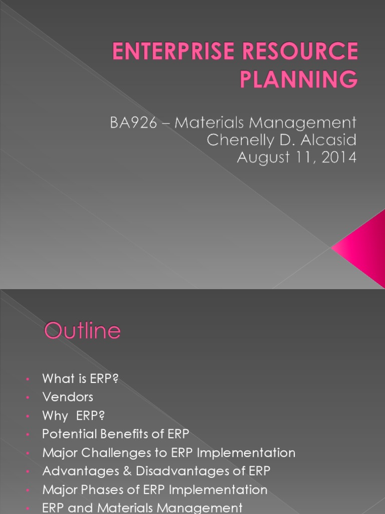 Enterprise Resource Planning - PPT | PDF | Enterprise Resource Planning ...